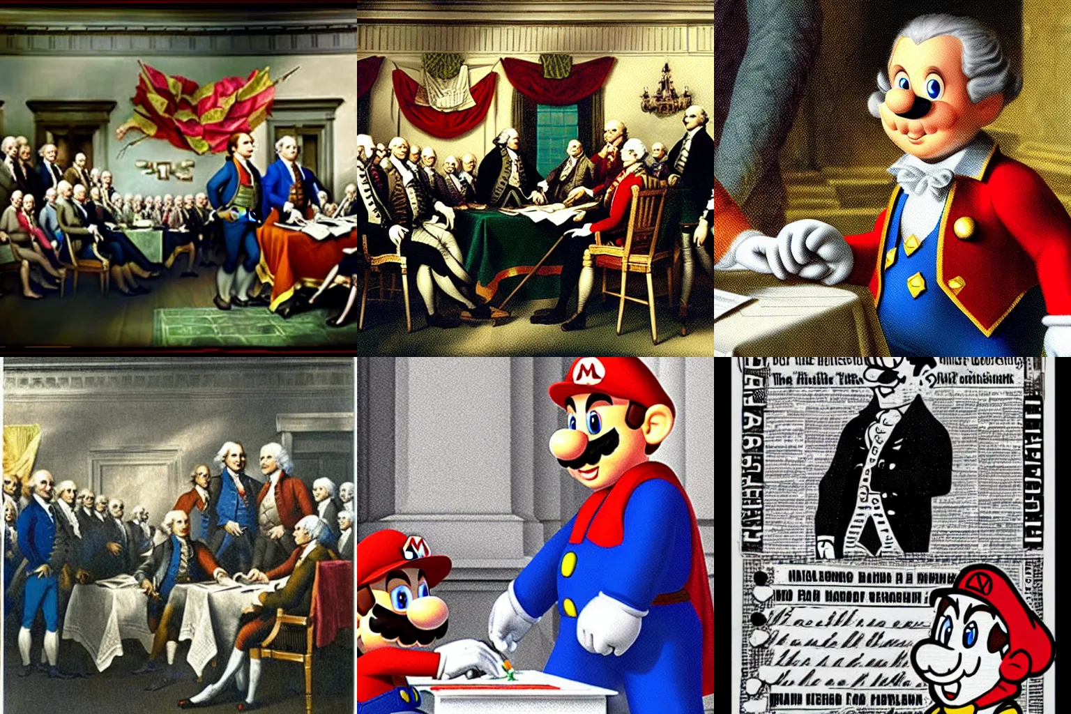 Declaration Of Independence Signing Cartoon