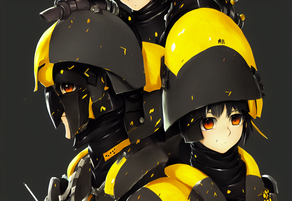 anime portrait of a vicious helldiver scout soldier, black armor with ...