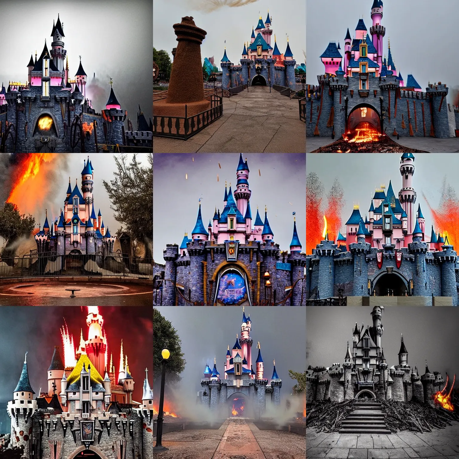 Disney Castle On Fire