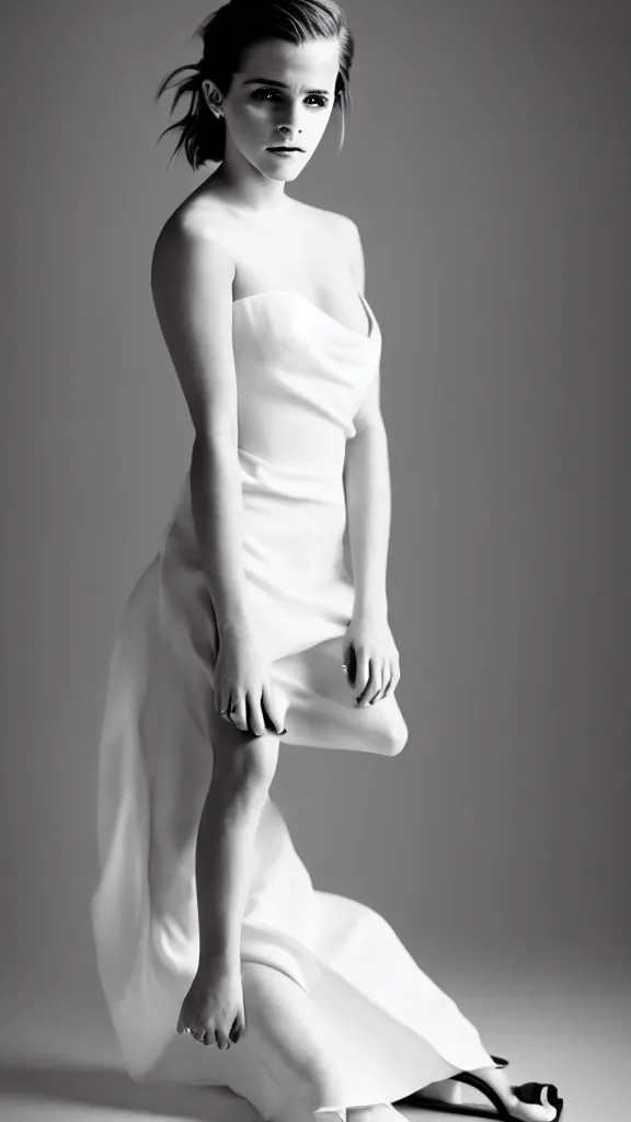 Emma Watson Black And White Dress