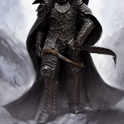 digital art painting of a black dragonborn!!! wearing ( ( ( ( armored ...