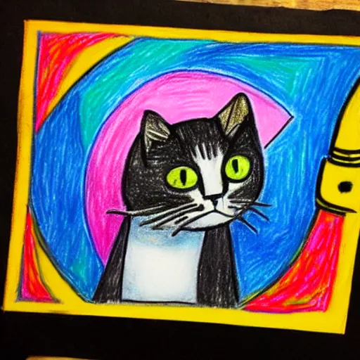 Oil Pastel Drawings Of Cats