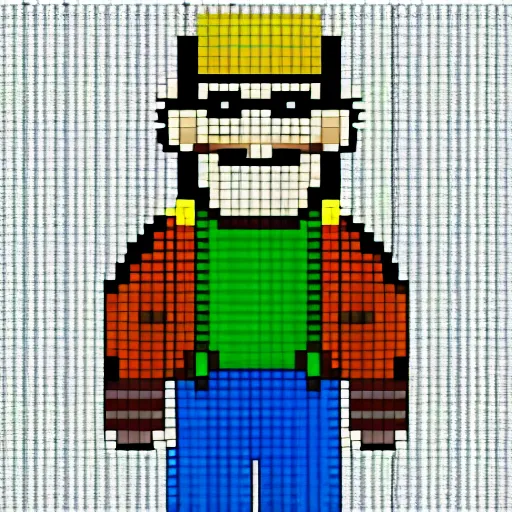 KREA - Walter White Nintendo pixel art
