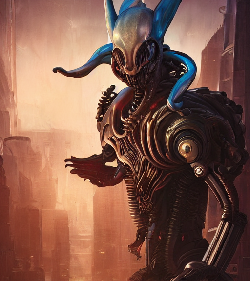 an epic fantasy comic book style portrait painting of a cyberpunk ...