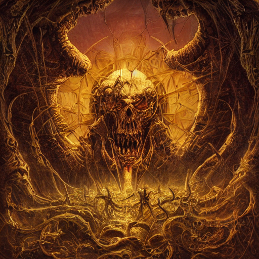 iconic melodic death metal album cover artwork, in style of Doom, in ...