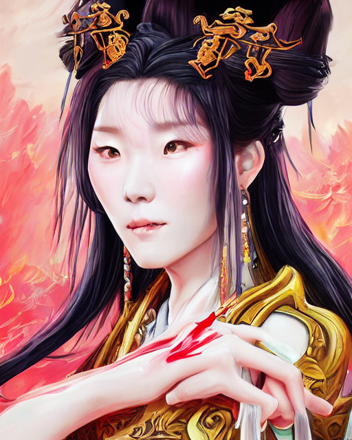 portrait of taeyeon as diao chan from romance of three kingdoms in the paintetly style of WLOP ...