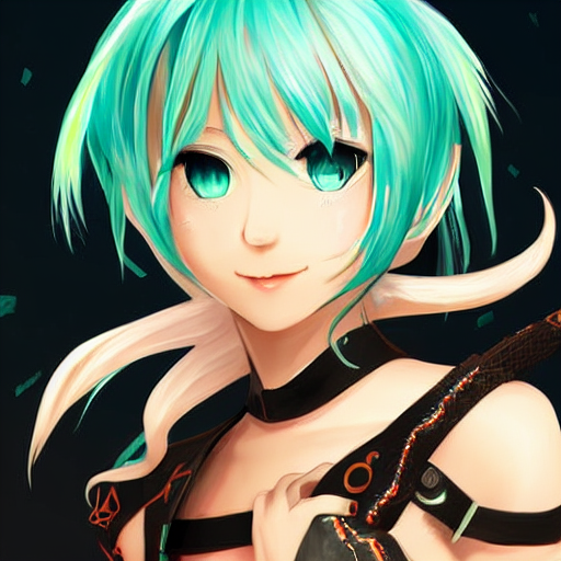 Hatsune Miku as an Elden Ring boss, digital art, game graphics ...