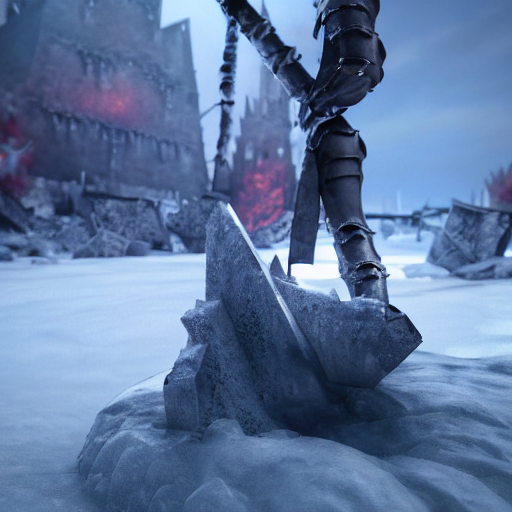 ice spikes are summoned from the ground by magic, a group of knights in ...
