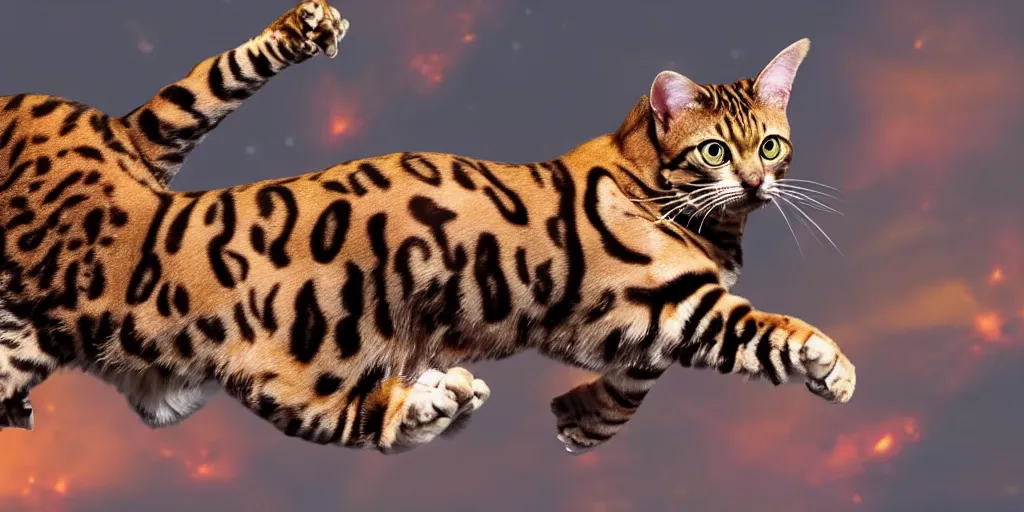 Cats Flying In Space Wallpaper