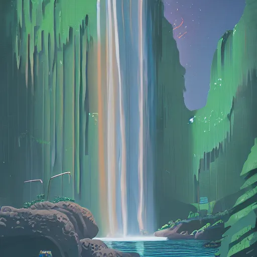 Landscape Concept Art Waterfall