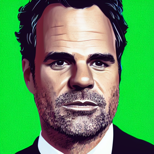 portrait of mark ruffalo, highly detailed, centered, solid color ...