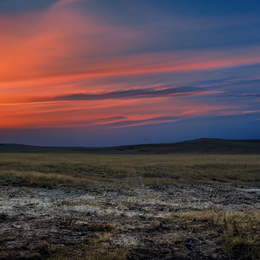 a sad landscape with a sunset