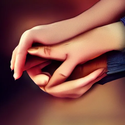 Two Hands Touching Art