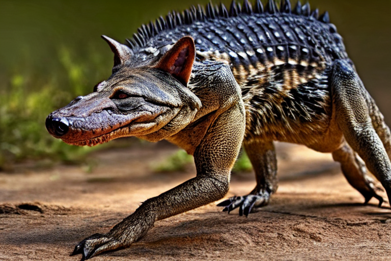 a crocodile wolf!!! hybrid! hyper realistic!! realistic lighting ...