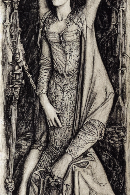 realistic medieval etching of emma watson, high detail, elaborate ...