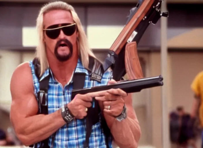 film still of Hollywood Hulk Hogan as Nada wearing a flannel shirt and ...