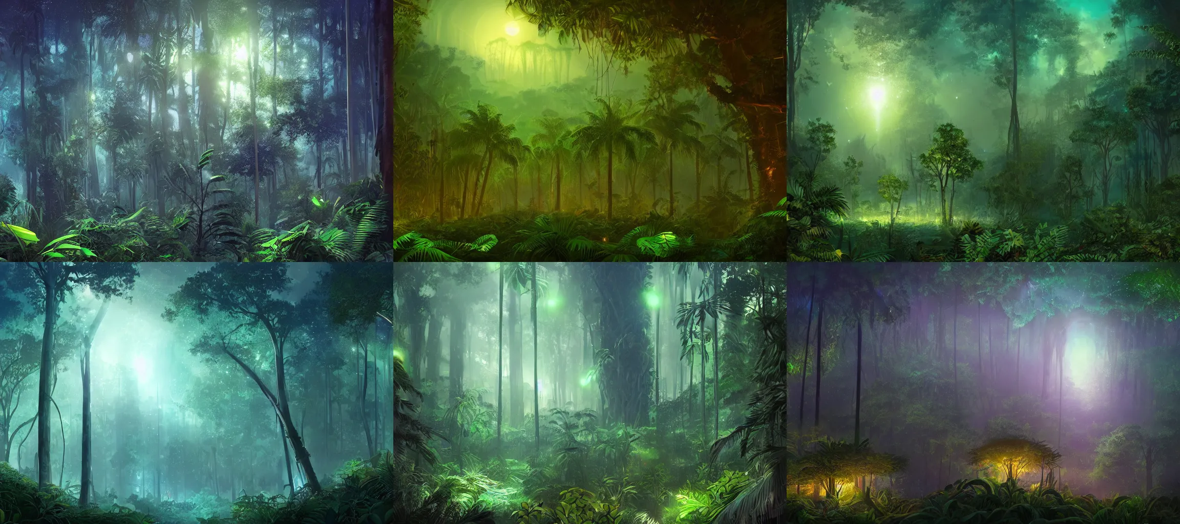 Jungle At Night Paintings