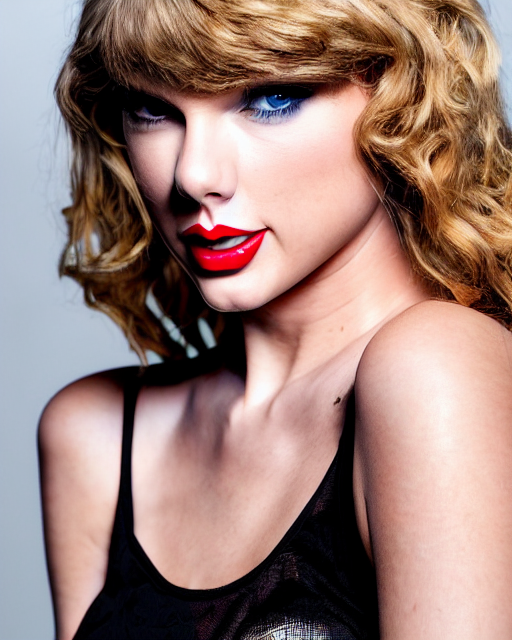 35mm macro photograph Beautiful Taylor Swift as a scene girl, flirting ...