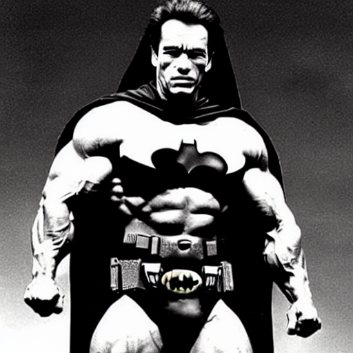 Arnold Schwarzenegger as batman bodybuilding