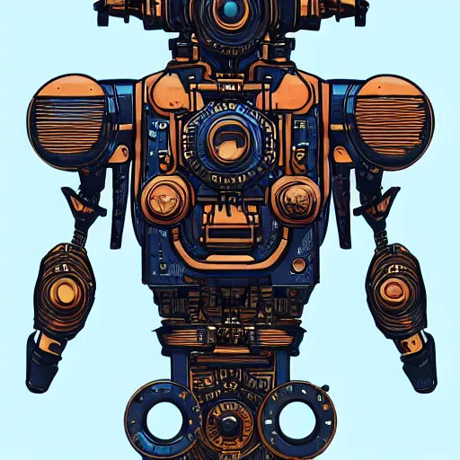 Steampunk Robot Drawing