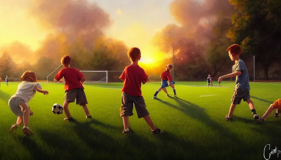 Kids Playing Backyard Football