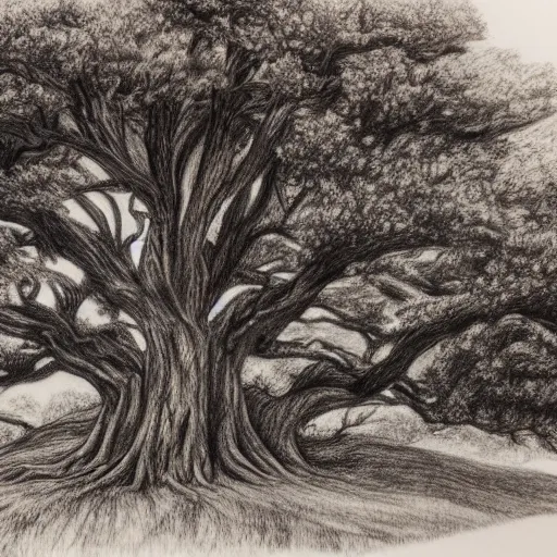 Pencil Drawing Of Oak Tree