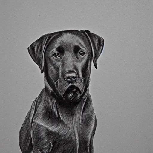 Realistic Lab Dog Drawing