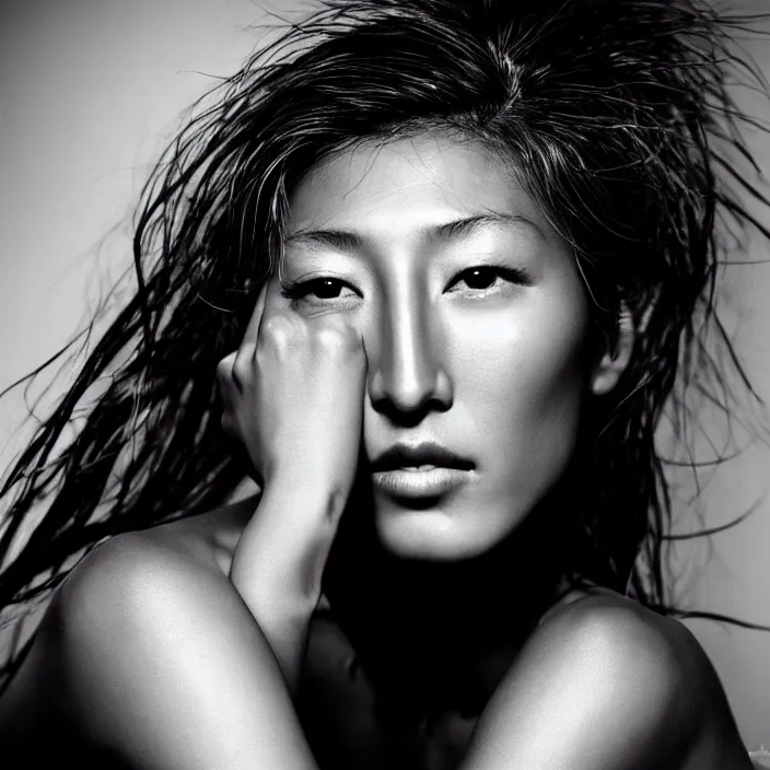 High Fashion Model Face Black And White