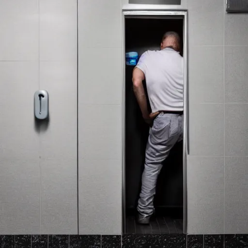 Men In Bathroom Stall