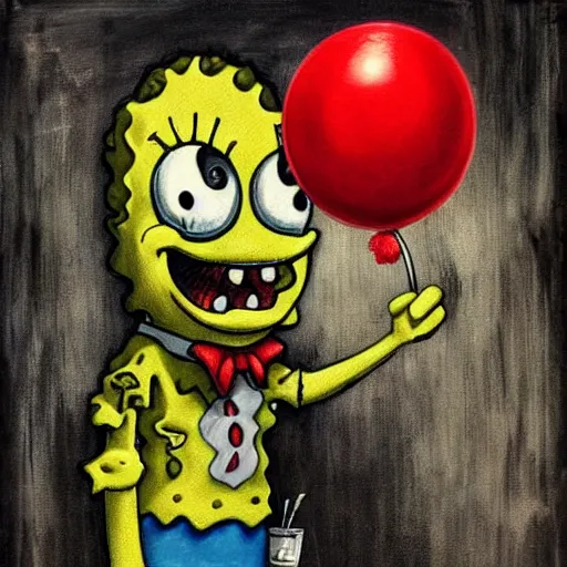 Spongebob Holding Balloons