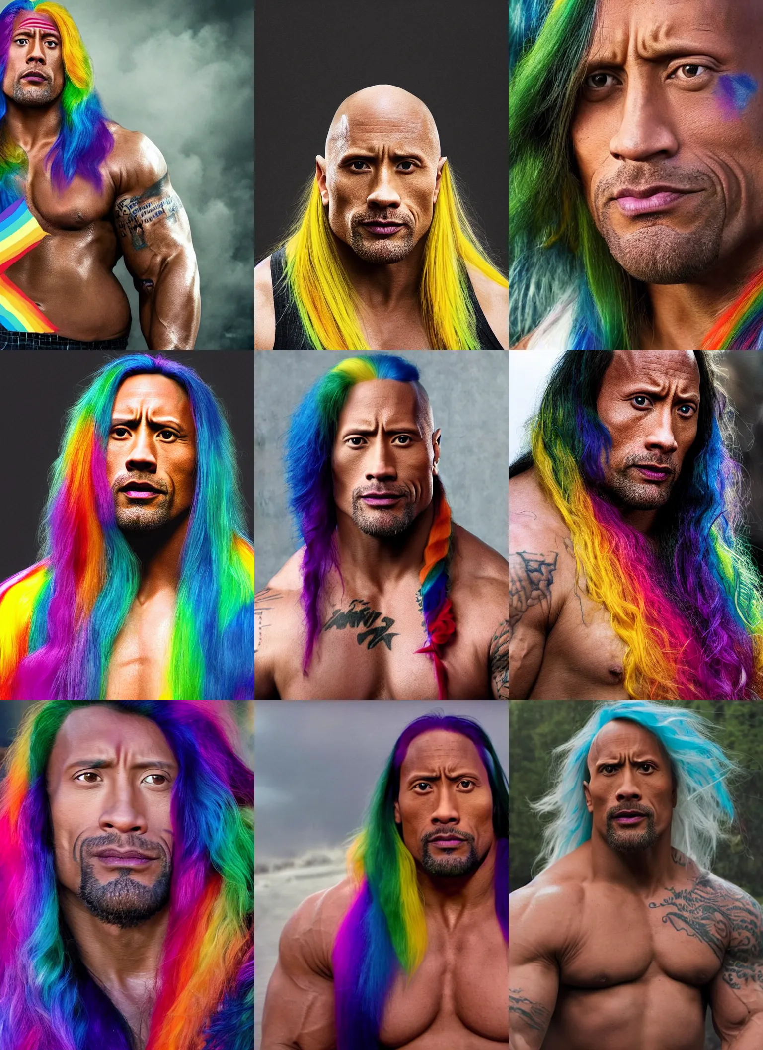 Dwayne Johnson Long Hair