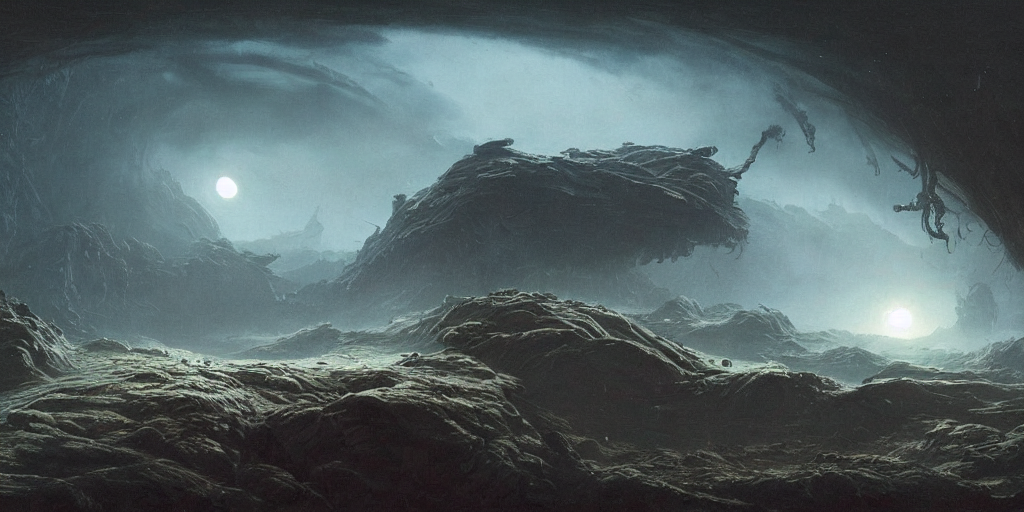 photo of xenomorph planet, Les Edwards, Zdzislaw Beksinski, Carl Gustav ...