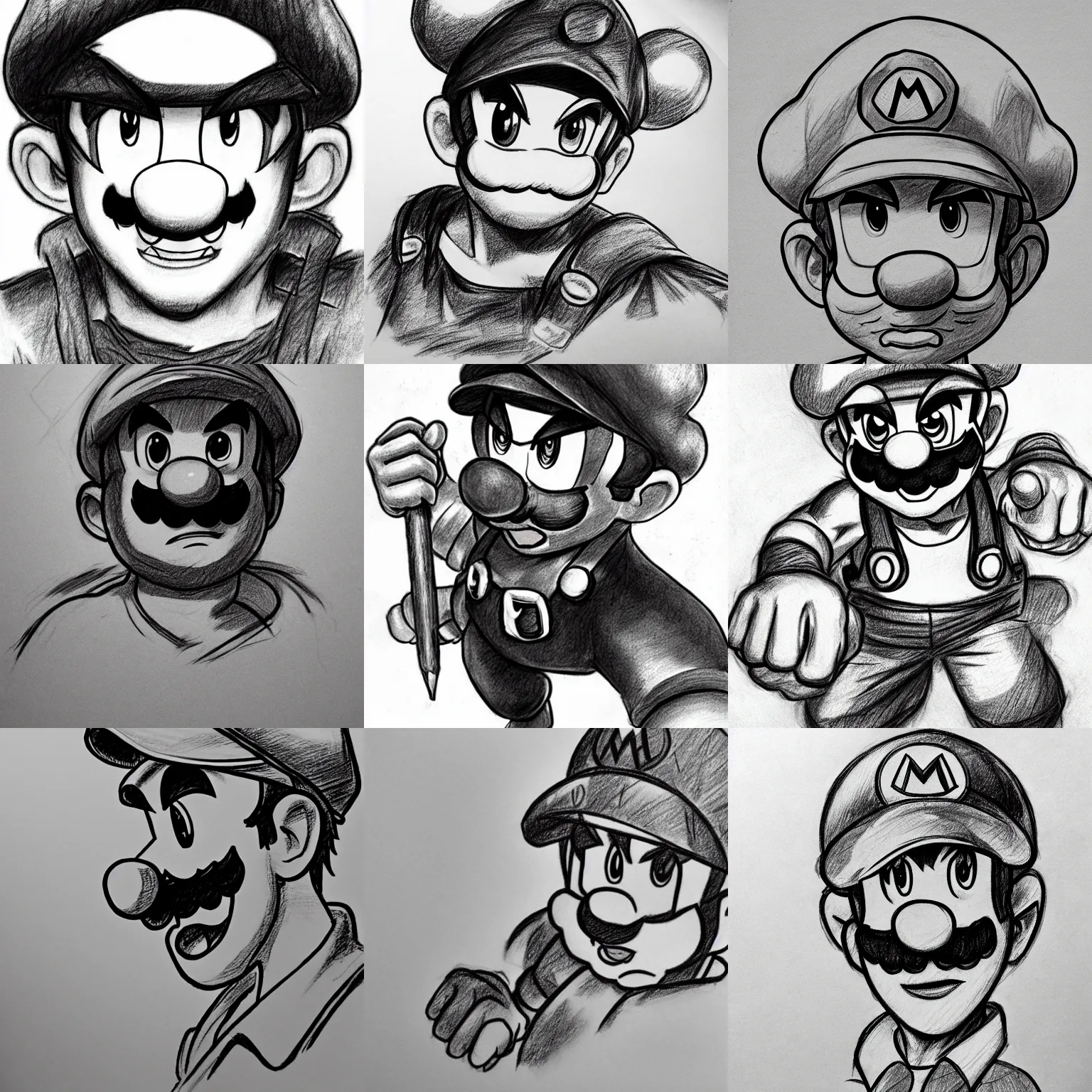 Mario Drawings In Pencil