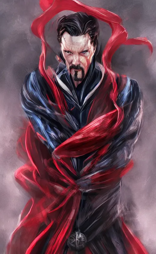 KREA - venom as doctor strange, black and red suit, dynamic lighting ...