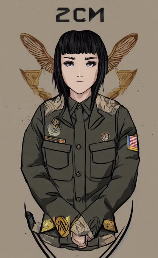 Military Girl Drawing