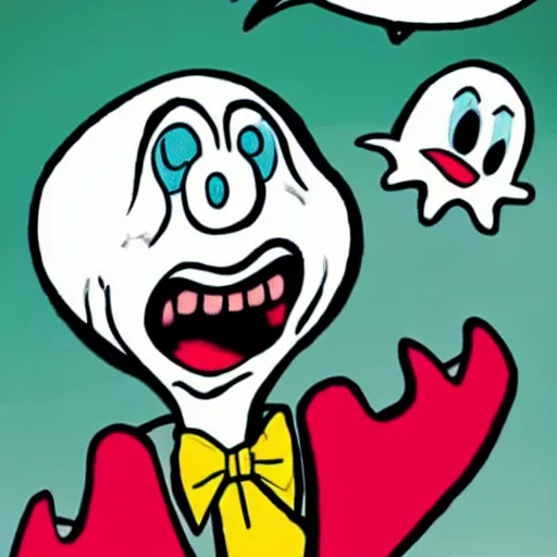 Krea Goofball The Goofy Cartoon Ghost Floating And Laughing At His