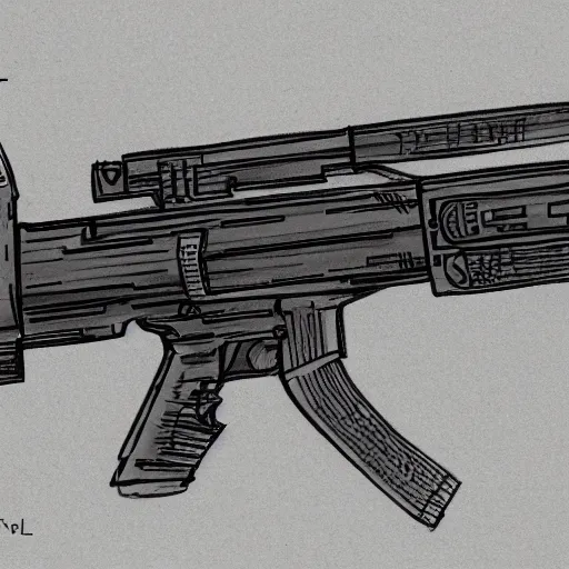 KREA - toxic assault rifle, simple concept sketch