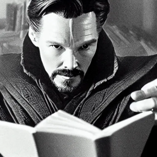 Krea The Image Is A Screenshot From A Lost 1 9 4 0 S Film Still Of Doctor Strange Reading A
