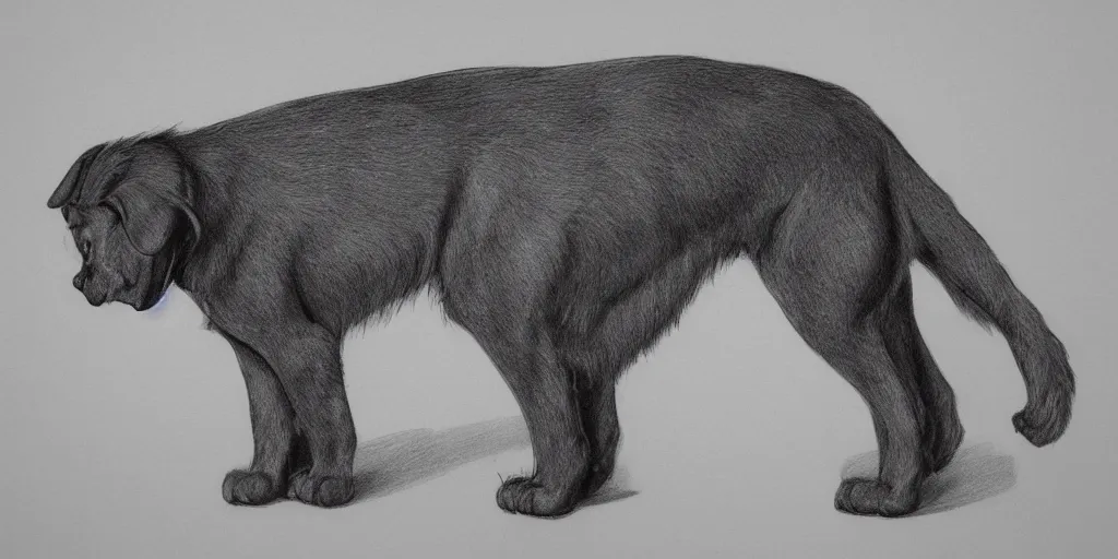 Dog Whole Body Drawings In Pencil