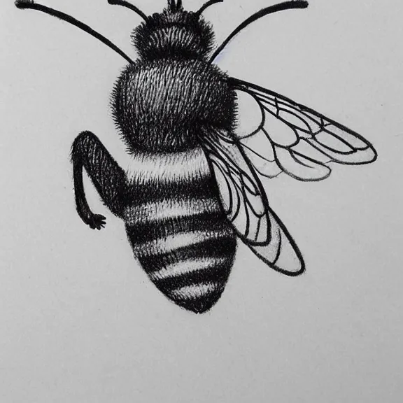 Honey Bee Flying Drawing