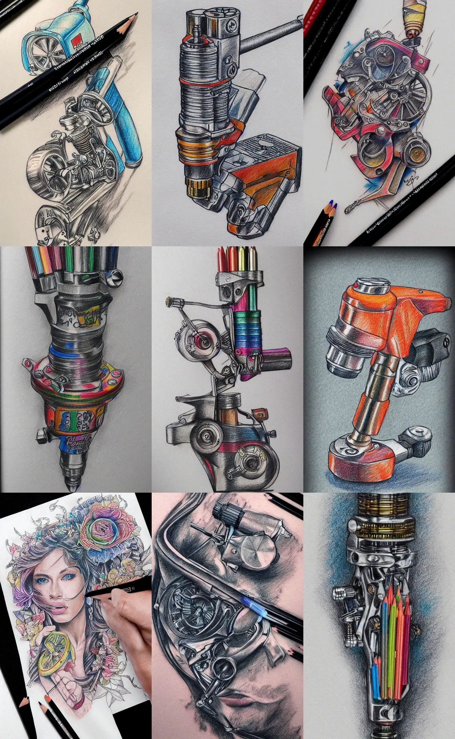 Realistic Machine Tattoos