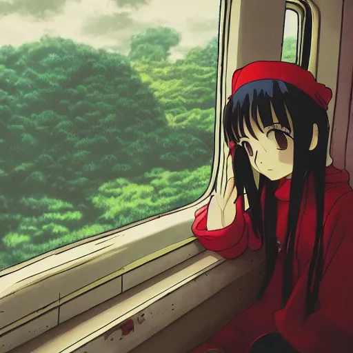 Anime Girl Looking Out The Window