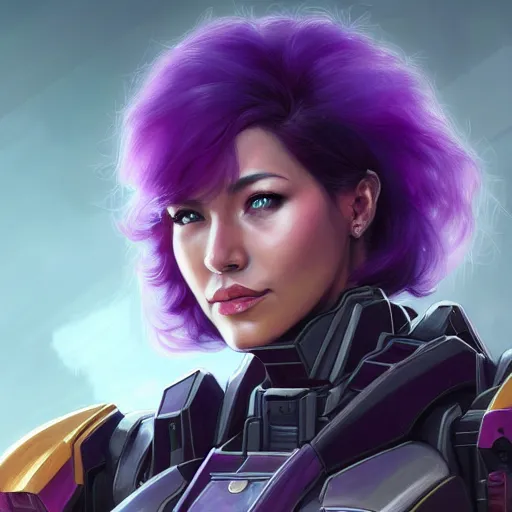 KREA - a portrait of a very beautiful woman in battletech elemental ...