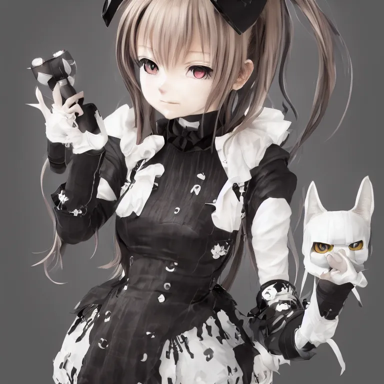 Anime Robot Girl Render