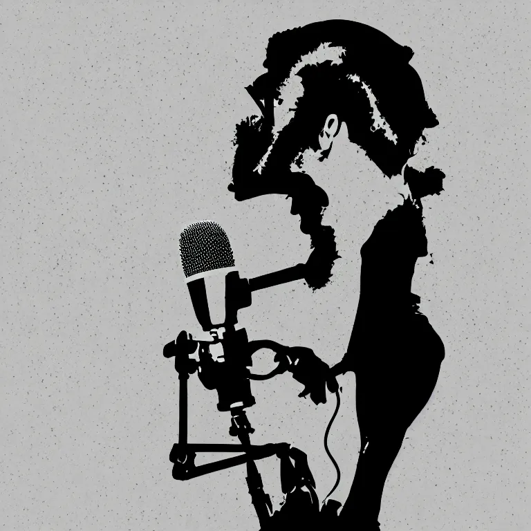 Rapper With Mic Silhouette