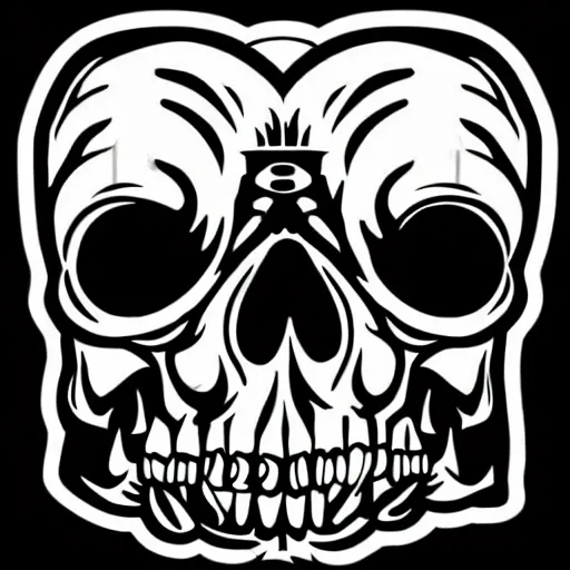 Zombie Skull Drawing