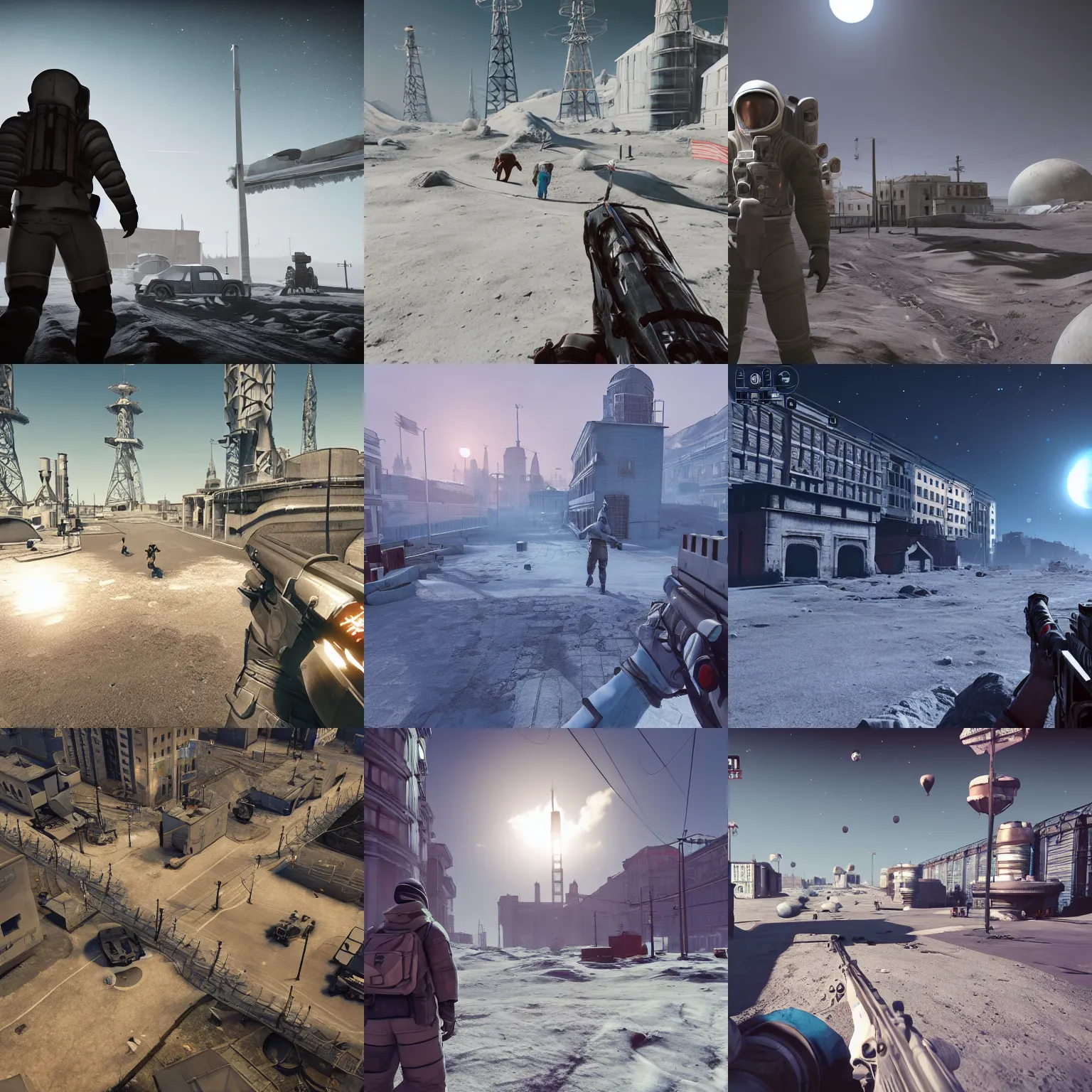 Krea 3 Rd Person Open World Game About A Soviet City On The Moon Many Npcs On The Streets