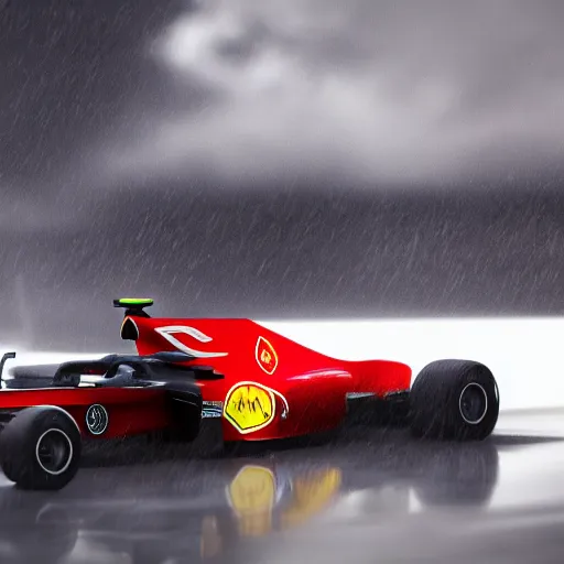 Formula One Cars In The Rain