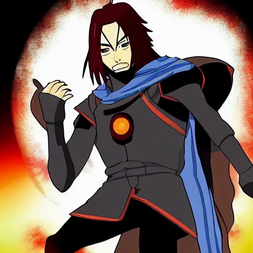 KREA - madara uchiha standing with tony stark pose