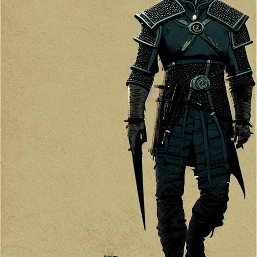 Full body view mads mikkelsen as the Witcher from the witcher 3 ...